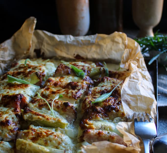 Klassisk gratinerad kassler