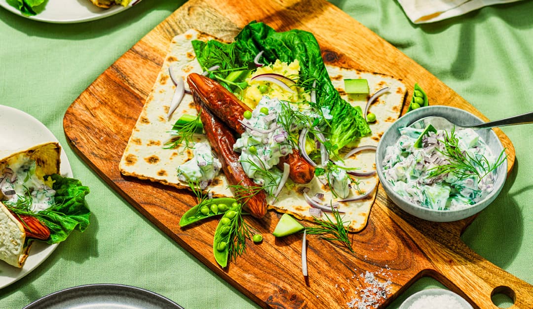 Tunnbrödsrulle med vegokorv - Scan