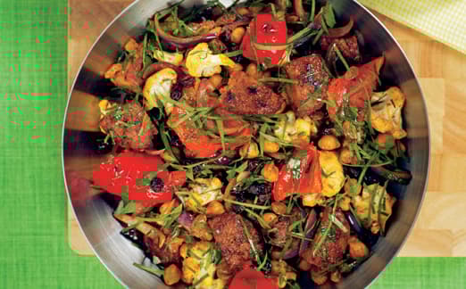 Stekta kikärter med pannbiff - Scan