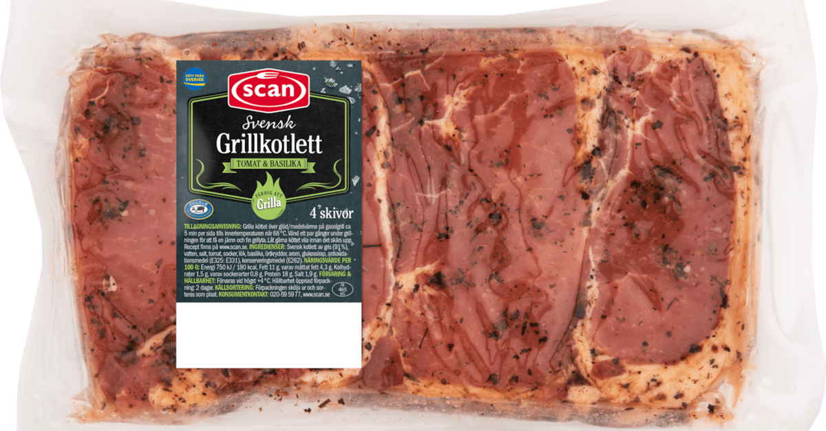 Grillkotlett Tomat & Basilika - Scan