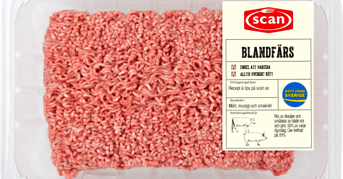 Blandfärs 20% ca 1000 g - Scan