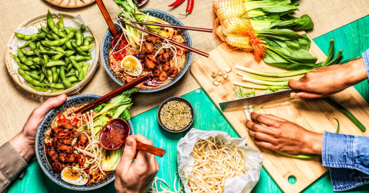 Snabb ramen med Chorizo